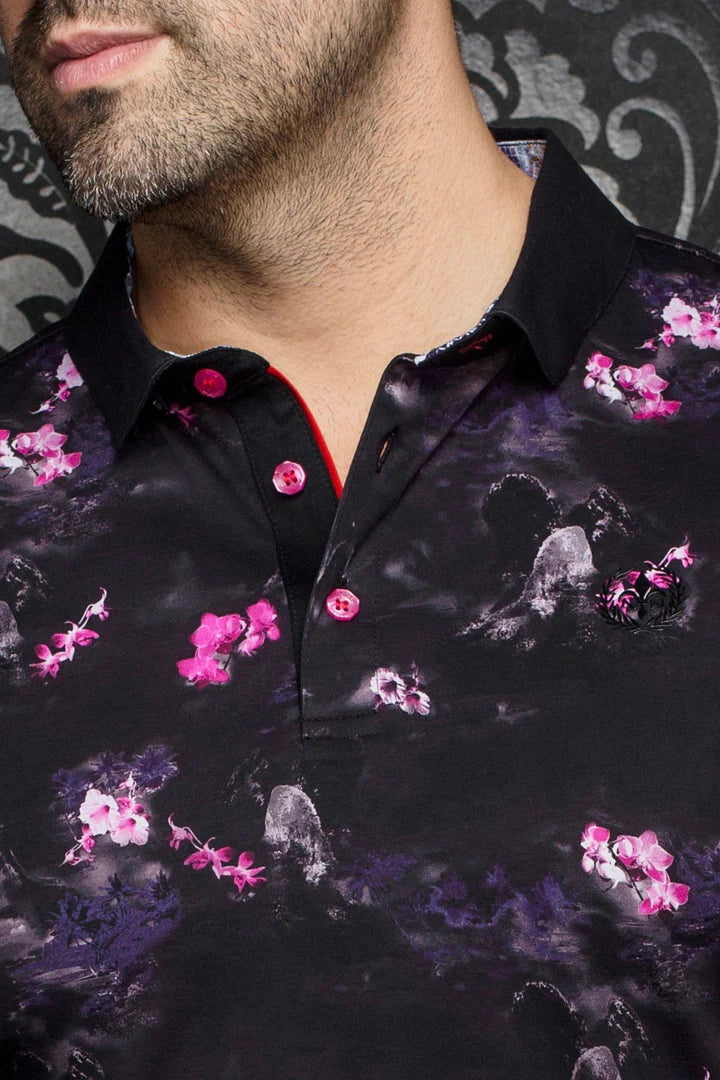 MEN'S AU NOIR AQUADOR BLACK POLO – Omars Shoes