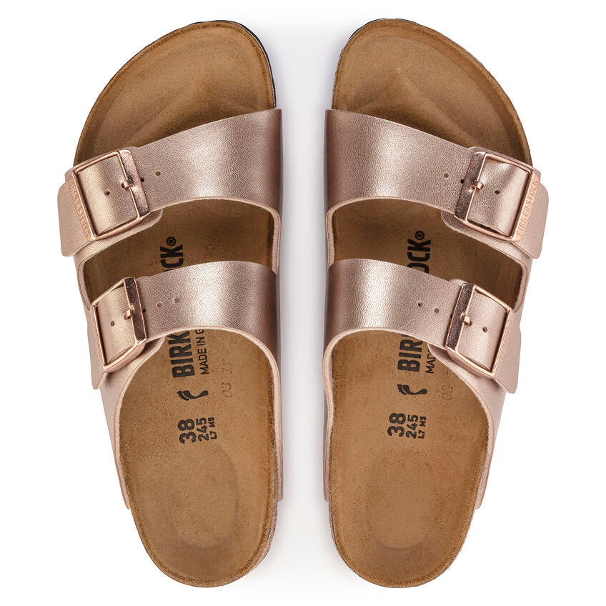 BIRKENSTOCK ARIZONA BIRKO-FLOR METALLIC COPPER SANDAL – Omars Shoes