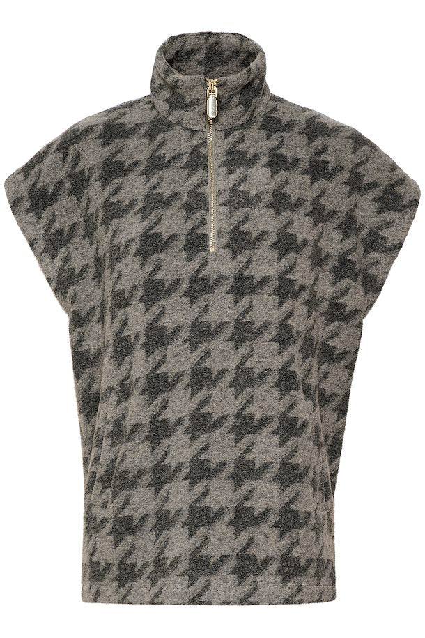 WOMEN'S CREAM CHEA GREY CHECK WAISTCOAT – Omars Shoes